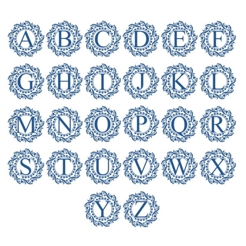 Circle Prince Font Monogram Cuttable Design SVG PNG DXF & - Etsy