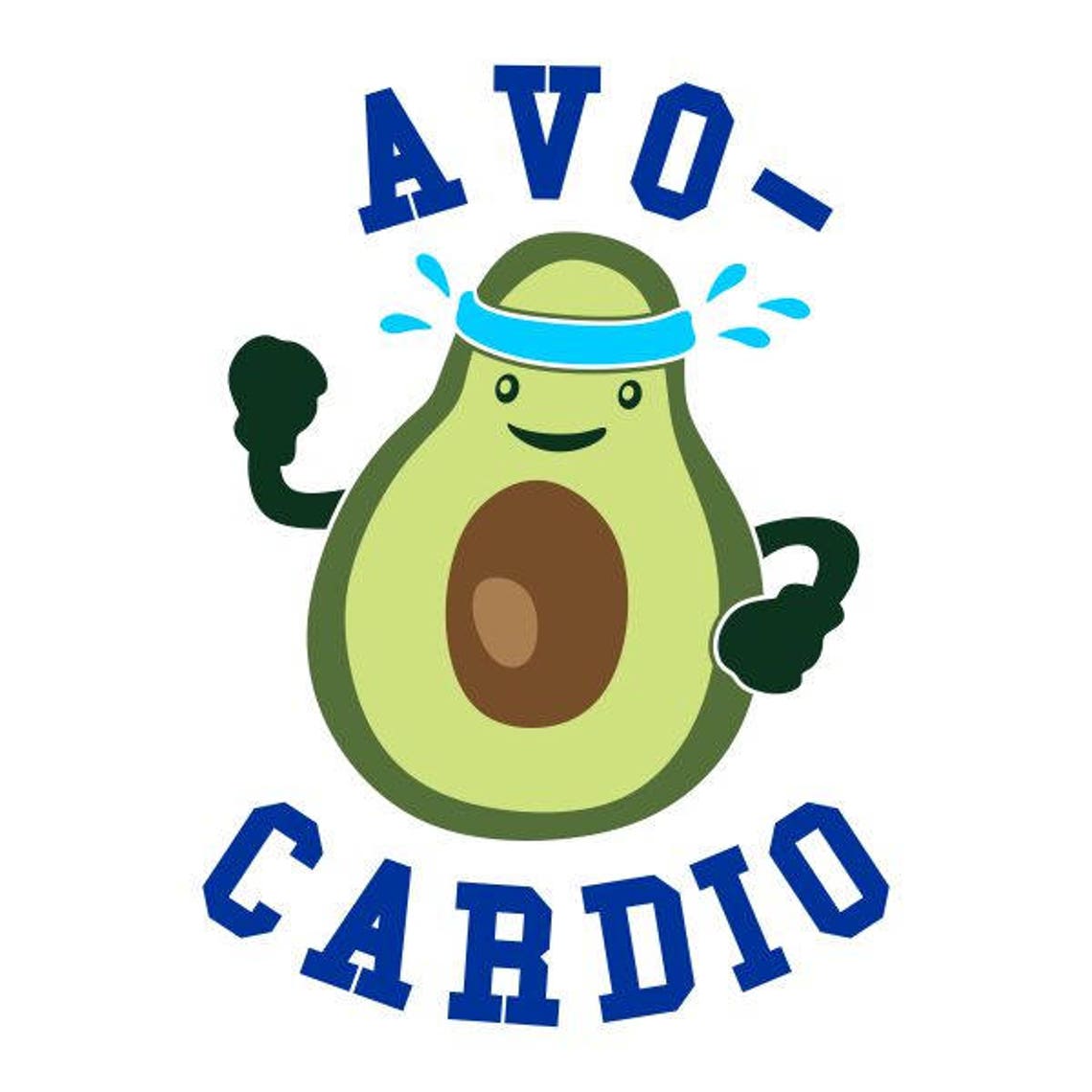 Avo-cardio Workout Avocado Cuttable Design SVG PNG DXF & Eps - Etsy