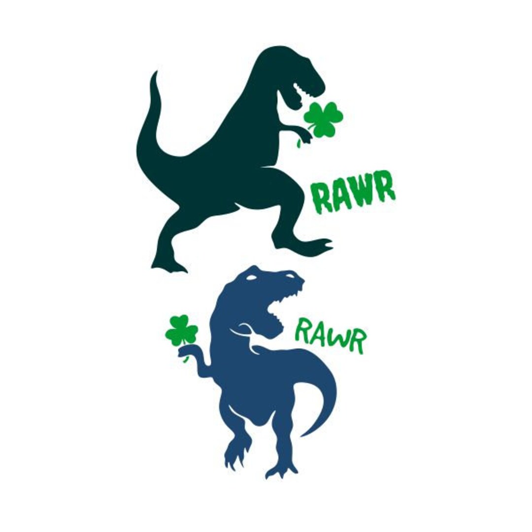 Shamrock Dinosaur St Patrick's Irish Cuttable Design Pack SVG PNG DXF ...