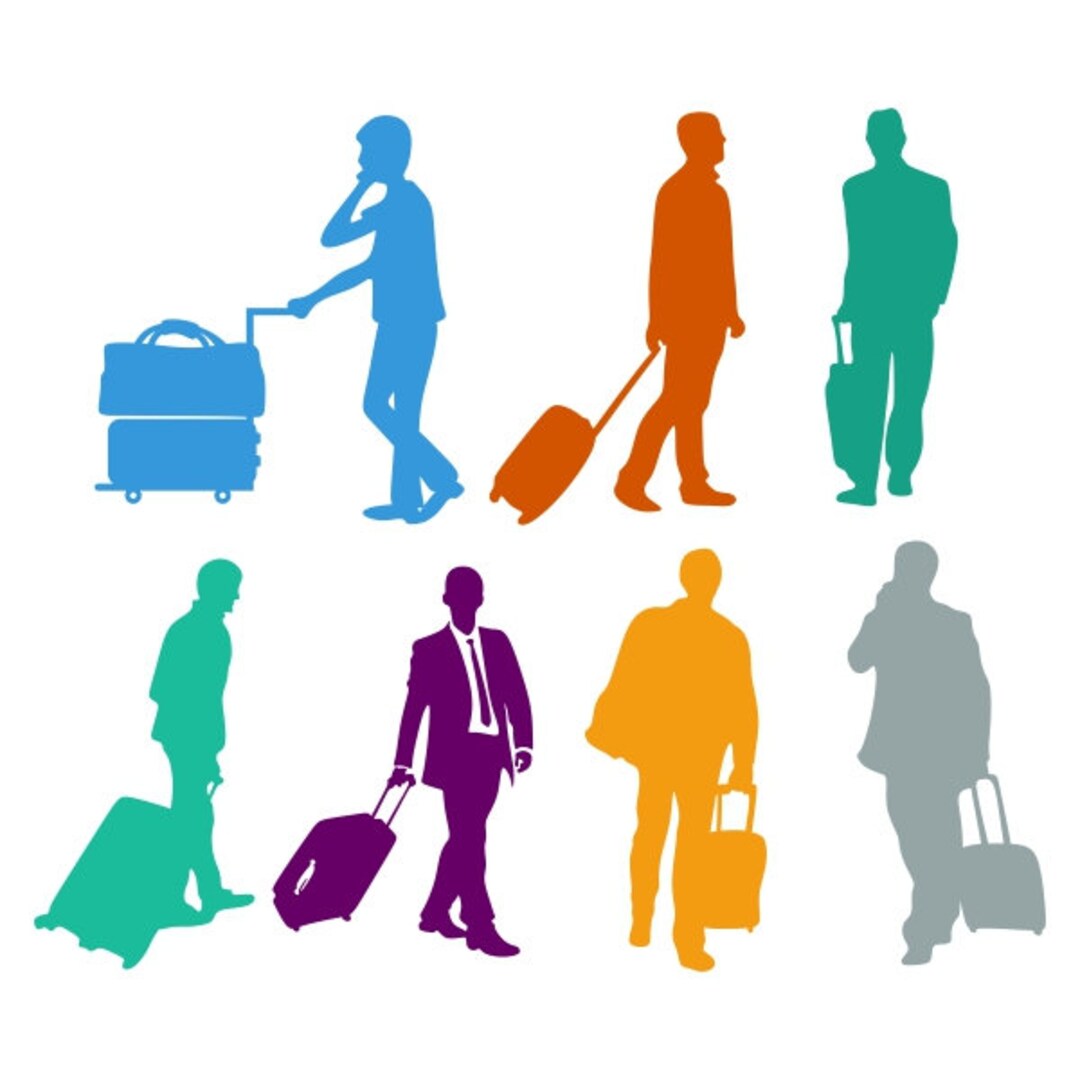 Travel Man Pack Cuttable Design SVG PNG DXF & Eps Designs Cameo File ...