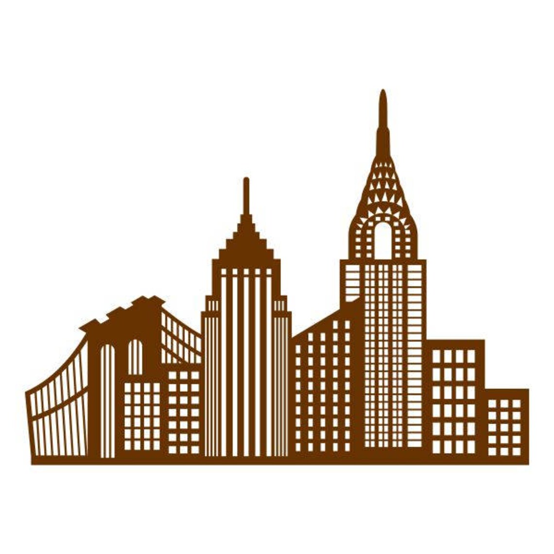 Nyc New York City Skyline Design SVG PNG DXF & Eps Designs - Etsy