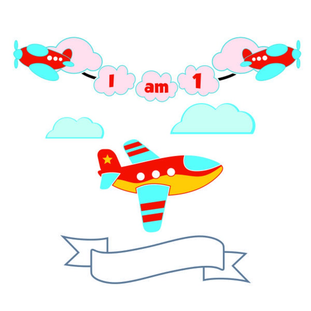 Airplane Banner Aviation Birthday Cuttable Design SVG PNG DXF & Eps ...
