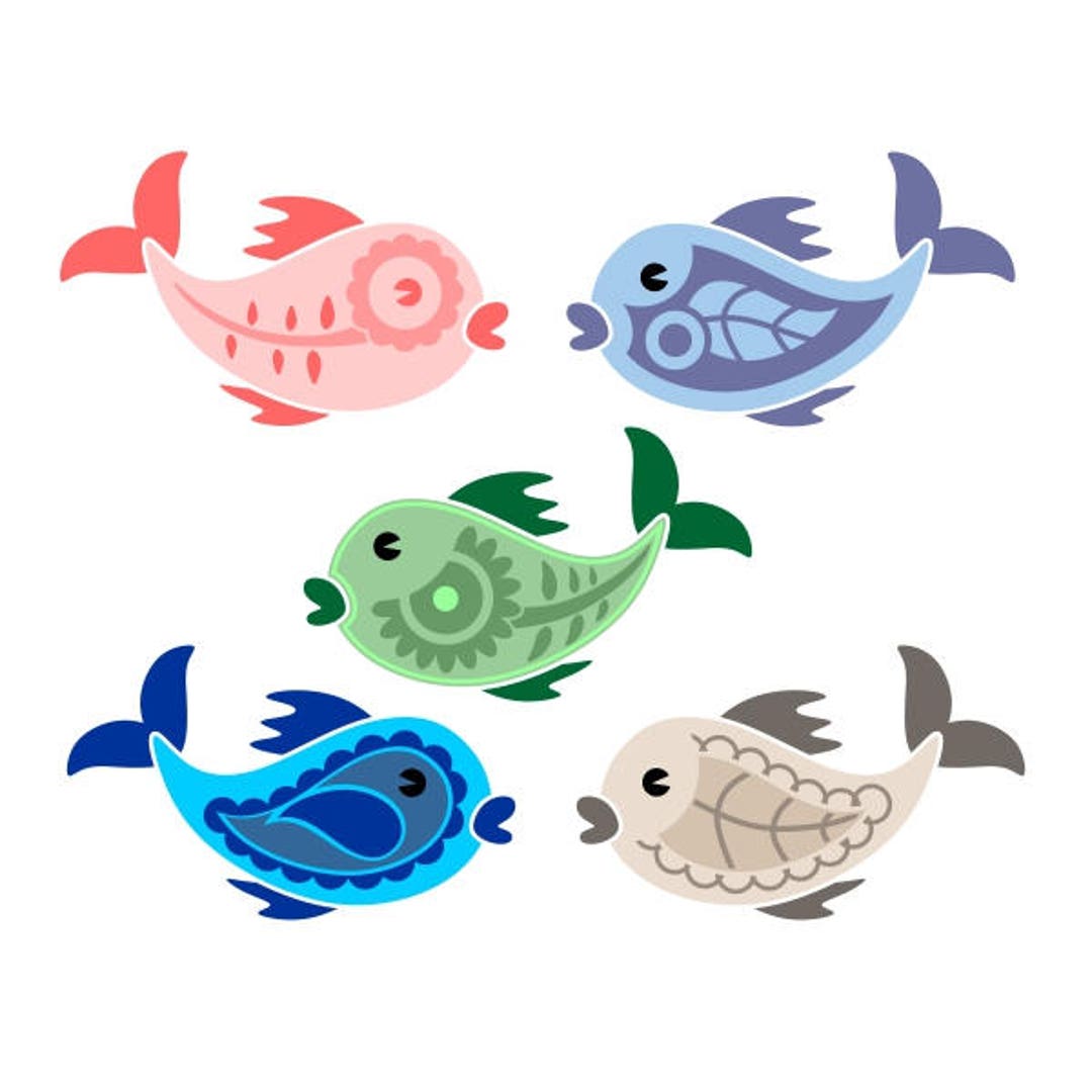 Fish Pack Cuttable SVG PNG DXF & Eps Designs Cameo File Silhouette - Etsy