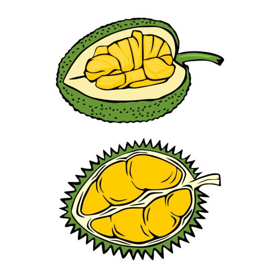 Jackfruit and Durian Fruit Cuttable Design SVG PNG DXF & Eps - Etsy