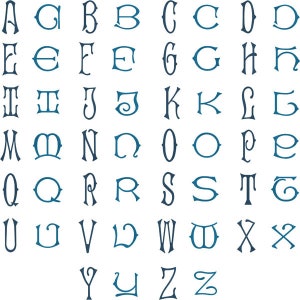 Raven Interlocking Large Monogram Embroidery Font Monogram Alphabet ...