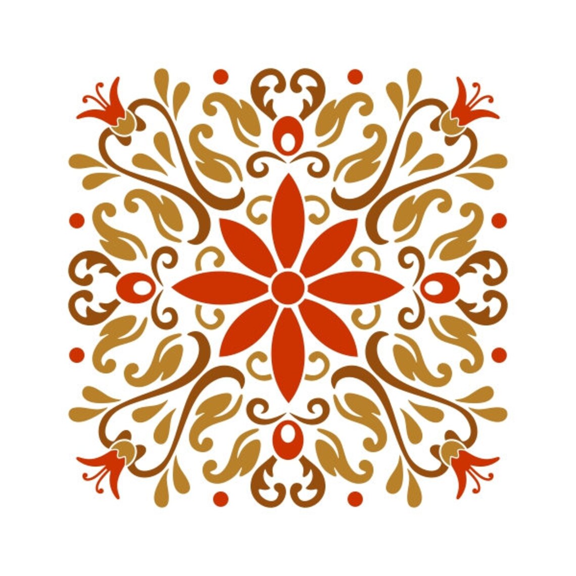 Square Decal Flowers Tree Cuttable Design SVG PNG DXF & Eps - Etsy