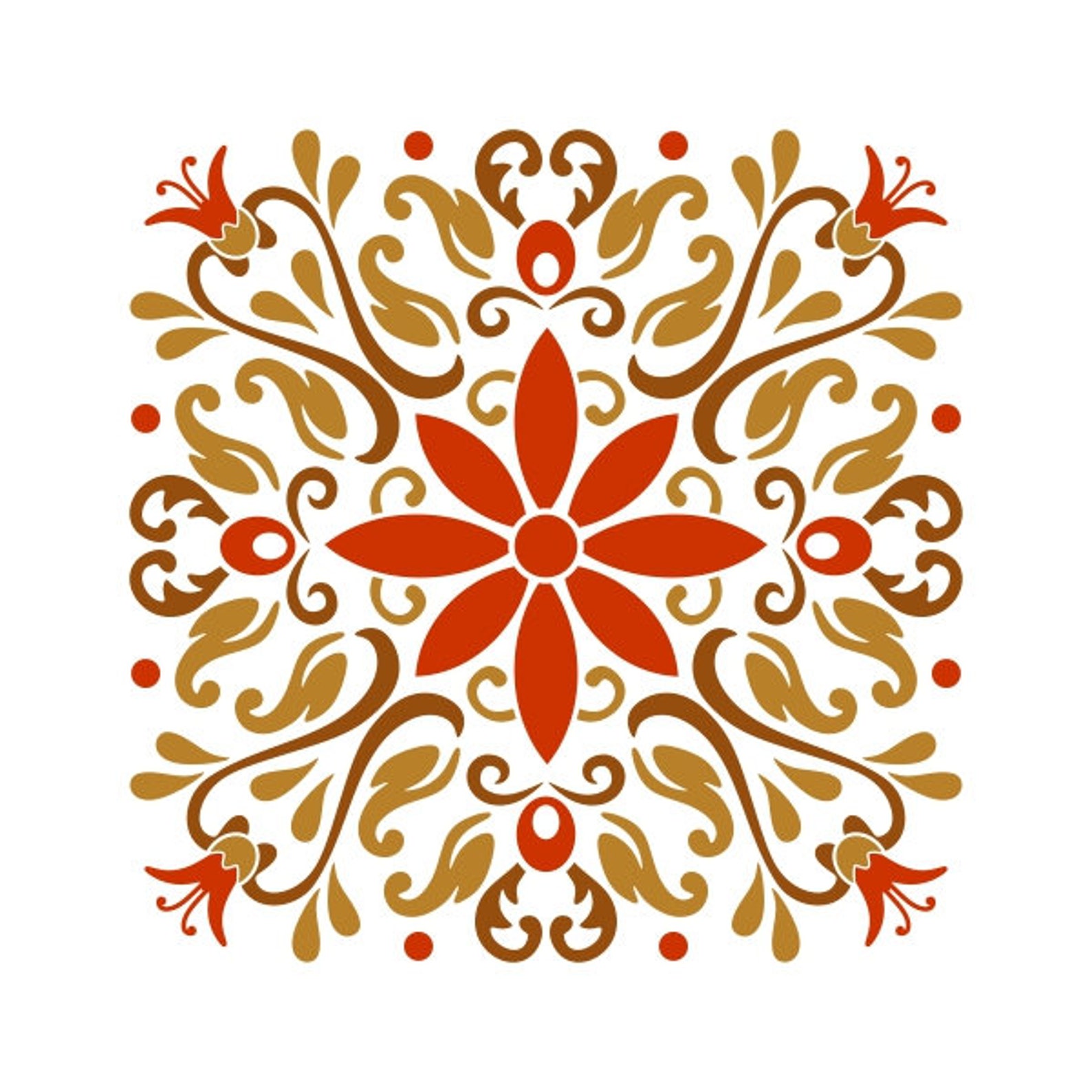 Square Decal Flowers Tree Cuttable Design SVG PNG DXF & Eps - Etsy