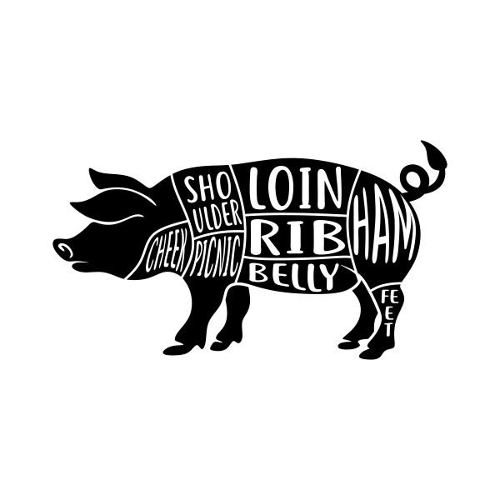 Pig Pork Butcher Pack Cuttable Design SVG PNG DXF & Eps Designs Cameo ...