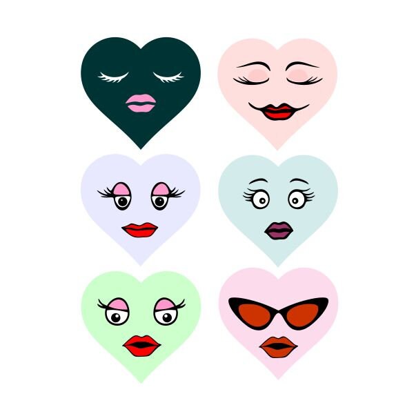 Heart Faces Love Cuttable Design SVG PNG DXF & Eps Designs - Etsy