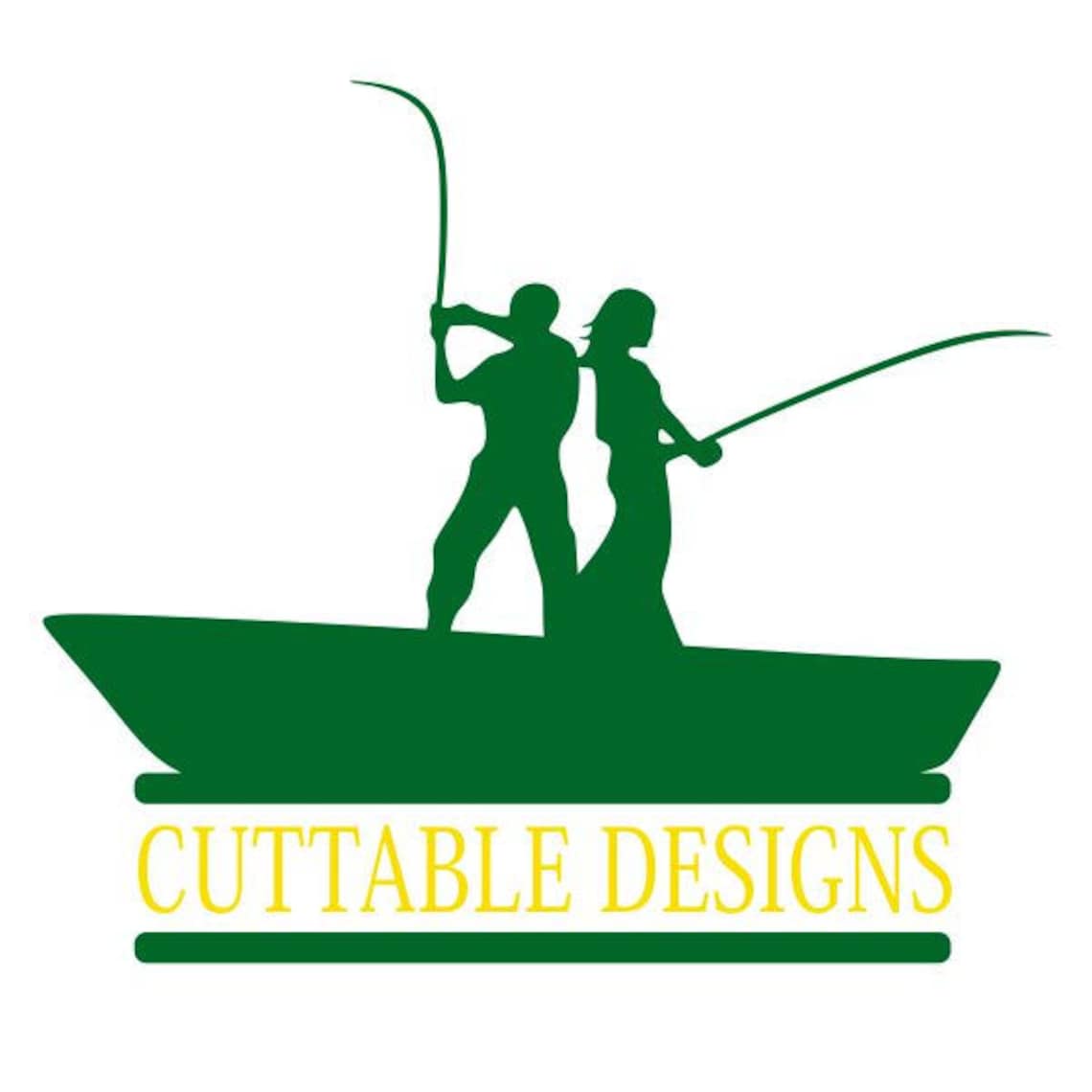 Fishing Boat Frame Monogram Cuttable Design SVG PNG DXF & Eps - Etsy