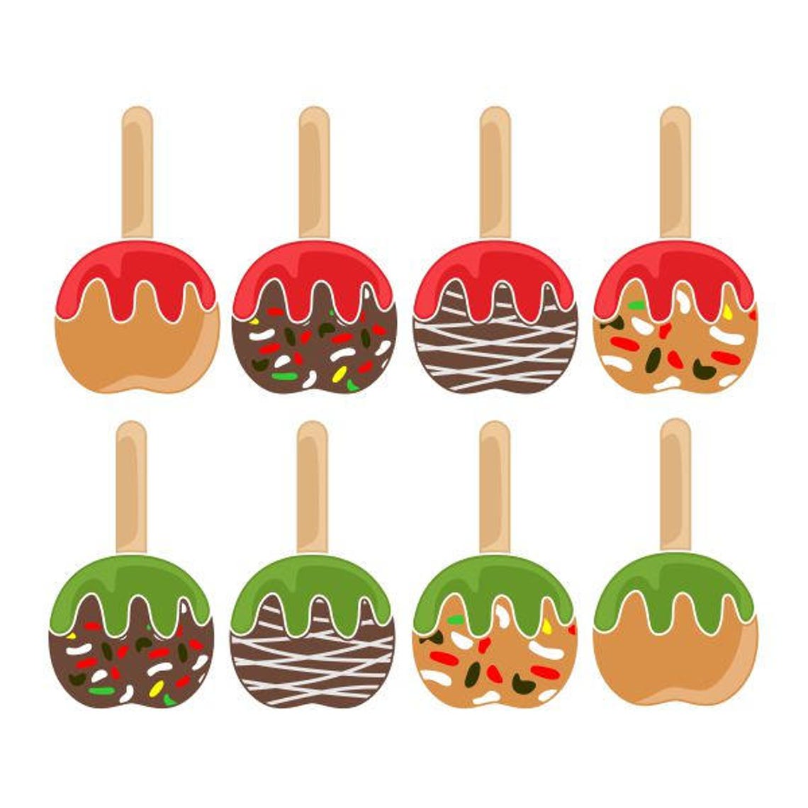 Apple Candy Caramel Halloween Thanksgiving Cuttable Design SVG | Etsy