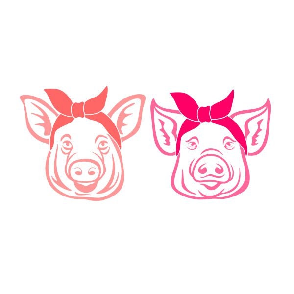 Pig Animal Farm Bandana Cuttable Design SVG PNG DXF & Eps - Etsy