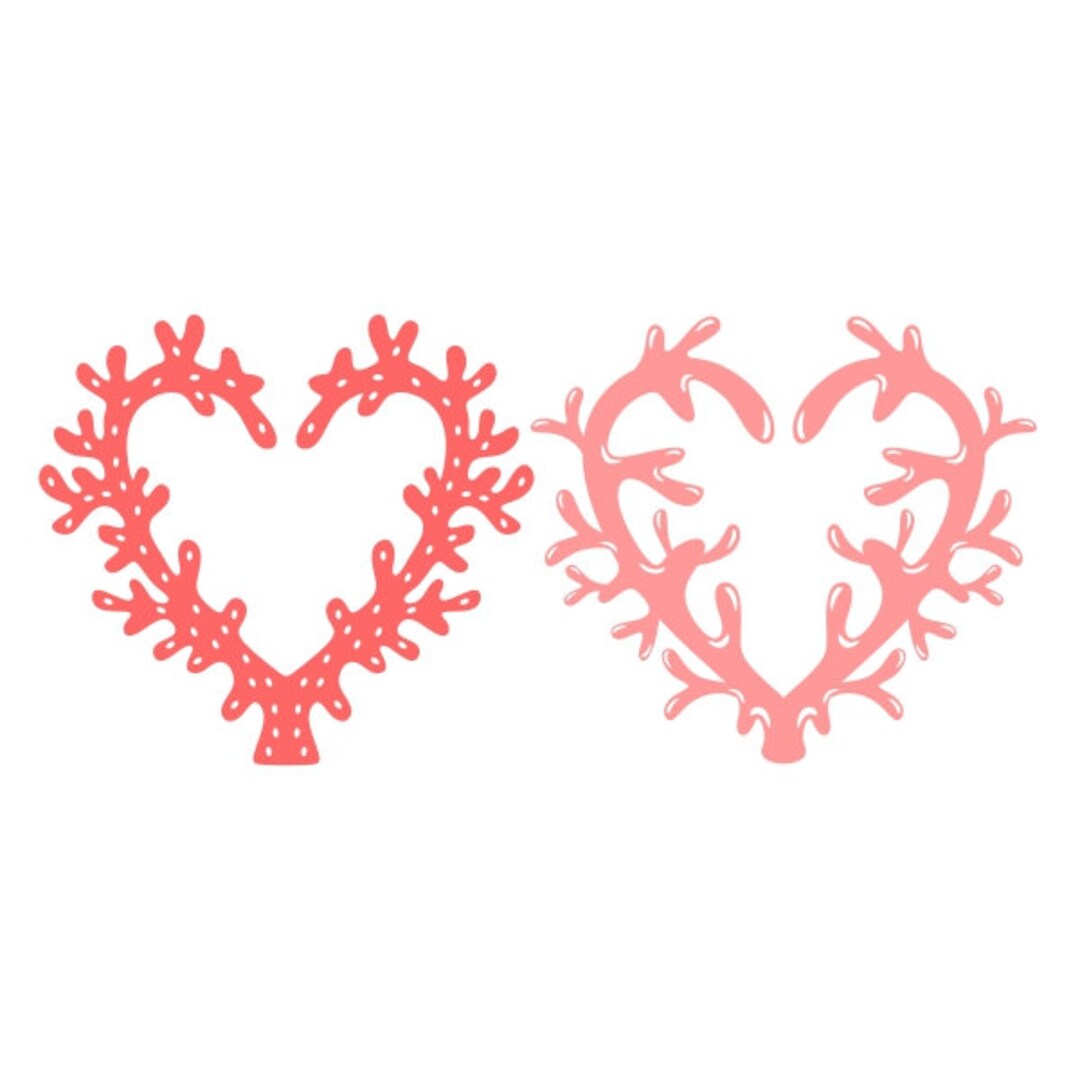 Coral Heart Pack Cuttable Design SVG PNG DXF & Eps Designs Cameo File ...