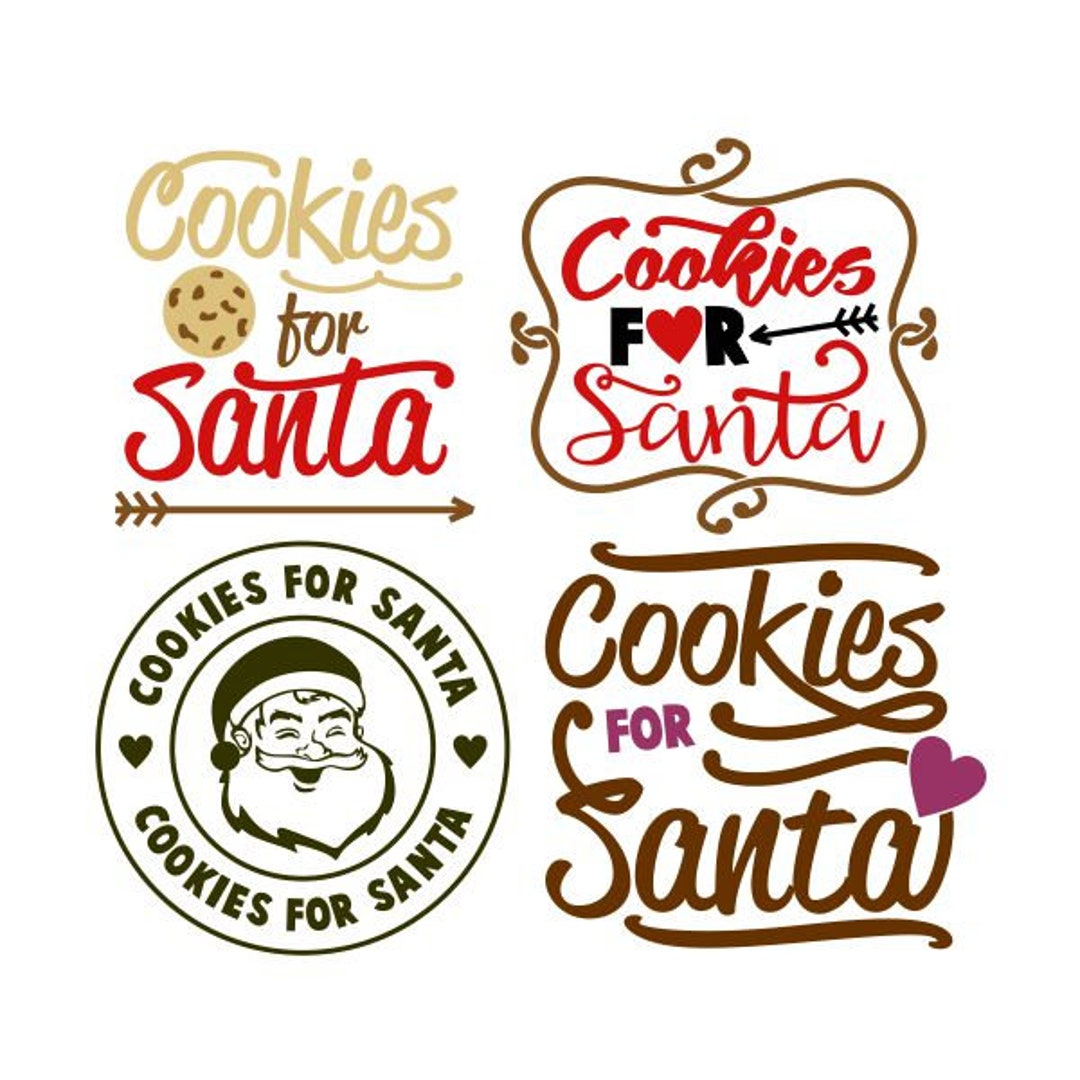 Cookies for Santa Pack Cuttable Design SVG PNG DXF & Eps Designs Cameo ...