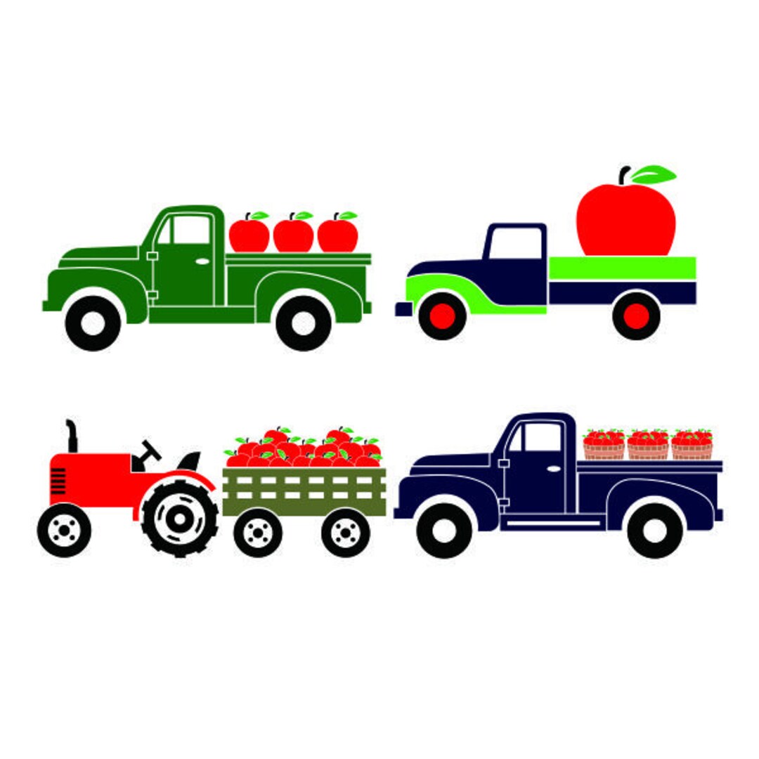 Apple Farm Truck Harvest Autumn Fall Cuttable Design - Etsy