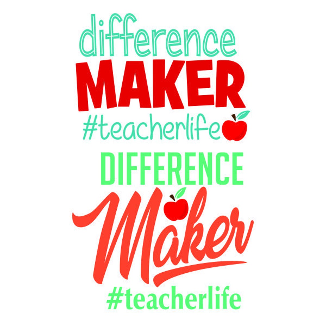 Teacher Difference Maker School Cuttable Design SVG PNG DXF & | Etsy