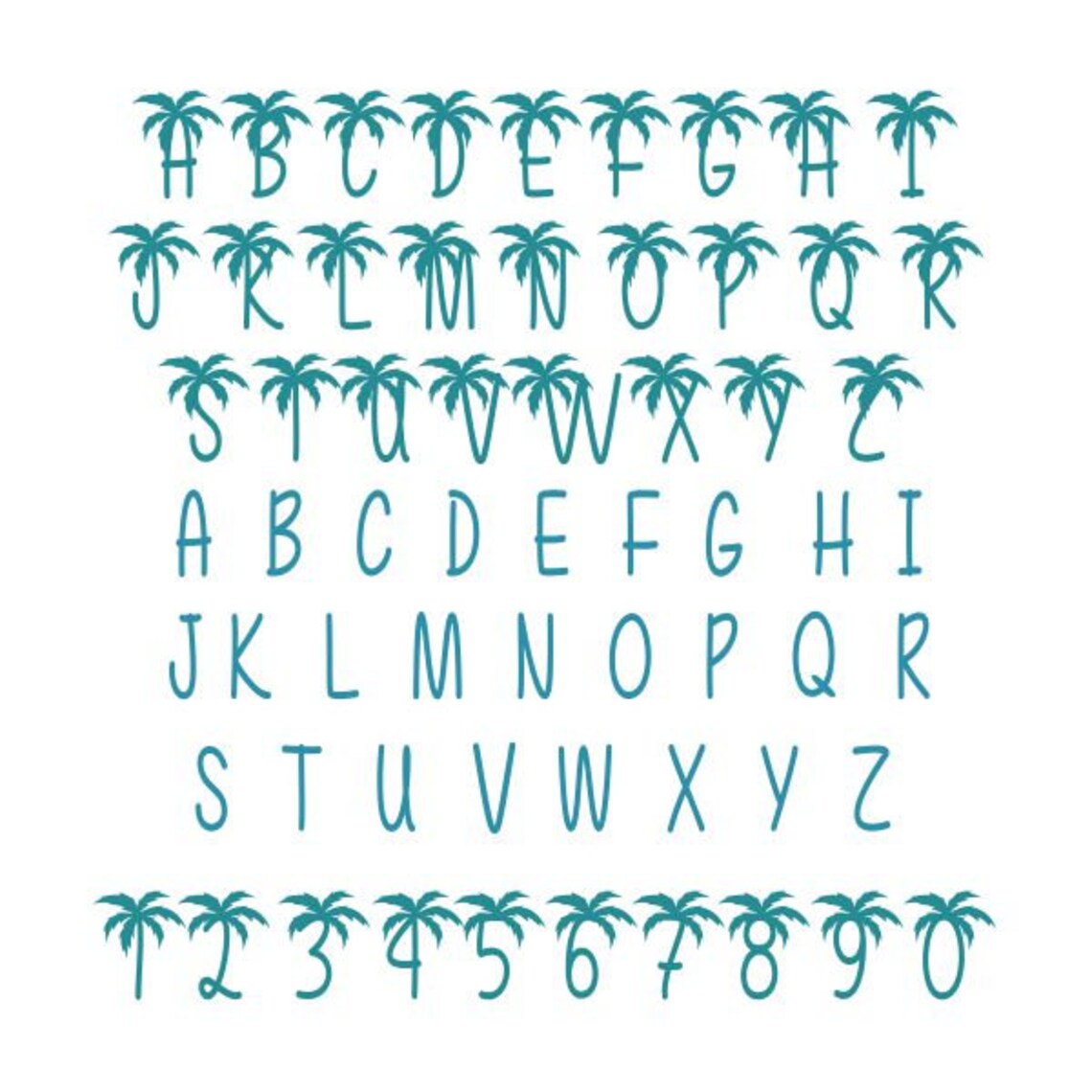 Palm Tree Font Beach Cuttable Design SVG PNG DXF & Eps Designs - Etsy