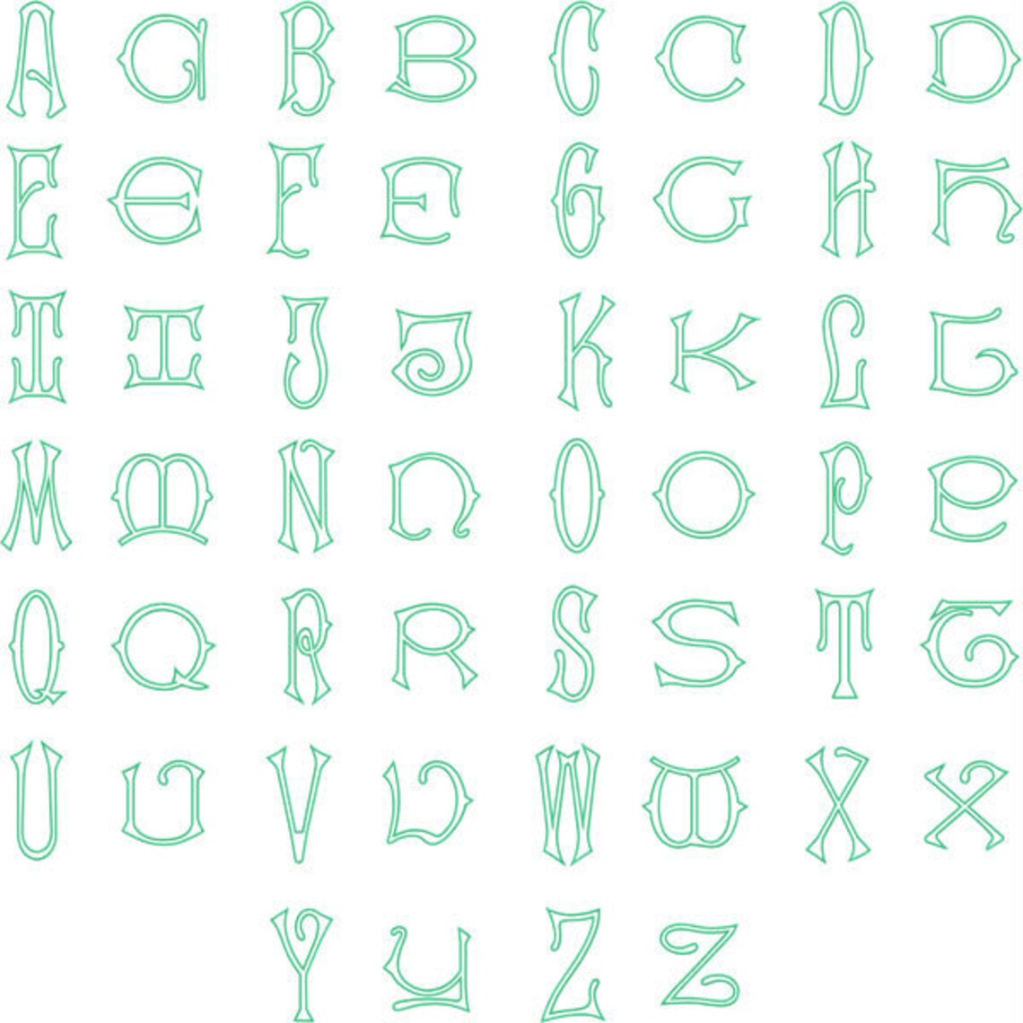 Raven Interlocking Applique Monogram Embroidery Font Alphabet | Etsy