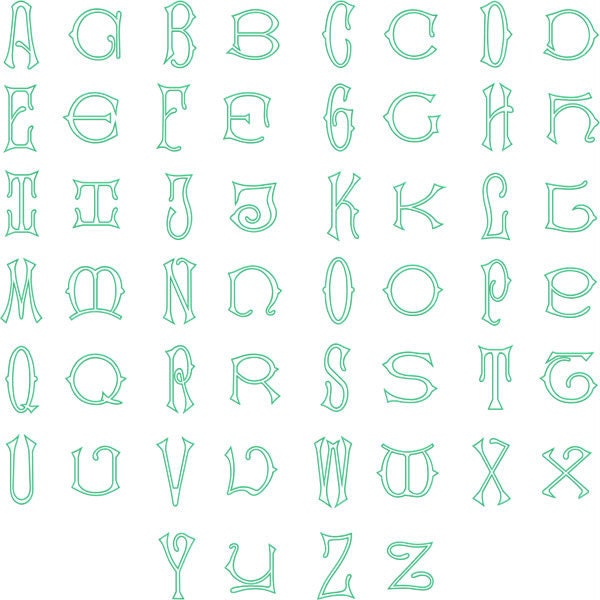 Raven Interlocking Applique Monogram Embroidery Font Alphabet | Etsy