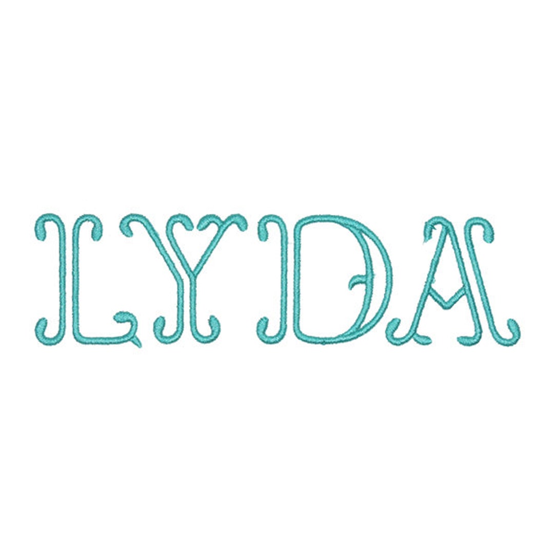 Lyda Fonts Monogram Machine Embroidery Font Alphabet Letters INSTANT ...