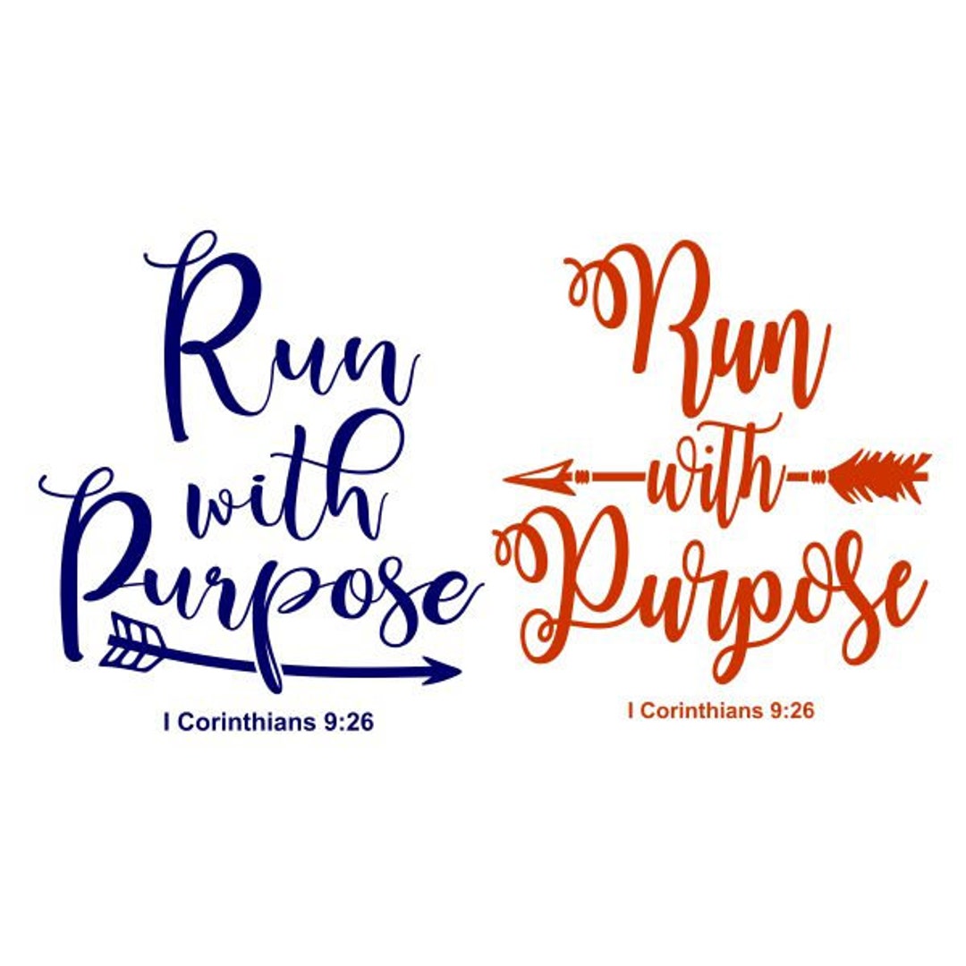 Run With Purpose Wordart Cuttable Design SVG PNG DXF & Eps Designs ...