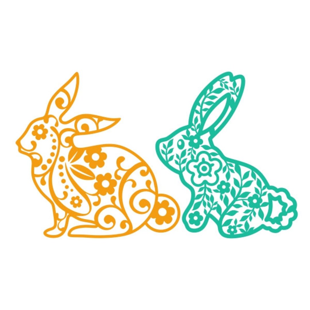 Flourish Rabbit Pack Cuttable Design SVG PNG DXF & Eps Designs - Etsy