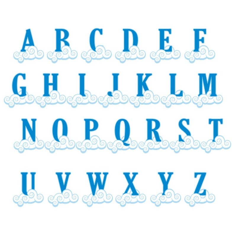 Cloud Font Monogram Cuttable Design SVG PNG DXF & Eps Designs - Etsy