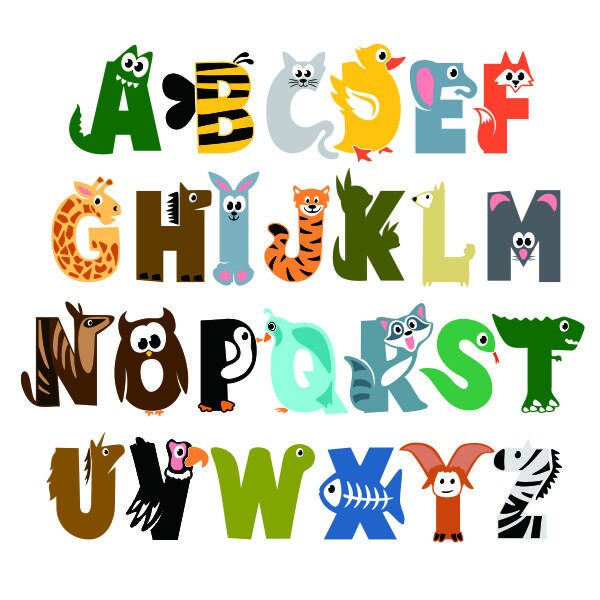 Cartoon Animals Font Cuttable Design SVG PNG DXF & Eps Designs | Etsy