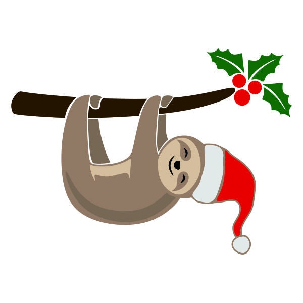 Sloth Animal Christmas Cuttable Design SVG PNG DXF & Eps - Etsy