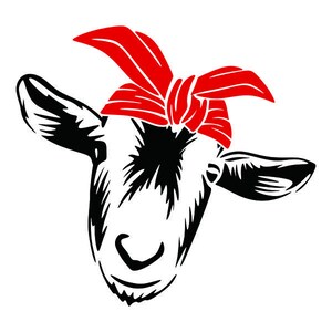 Bandana Goat Pack Cuttable Design SVG PNG DXF & Eps Designs Cameo File ...
