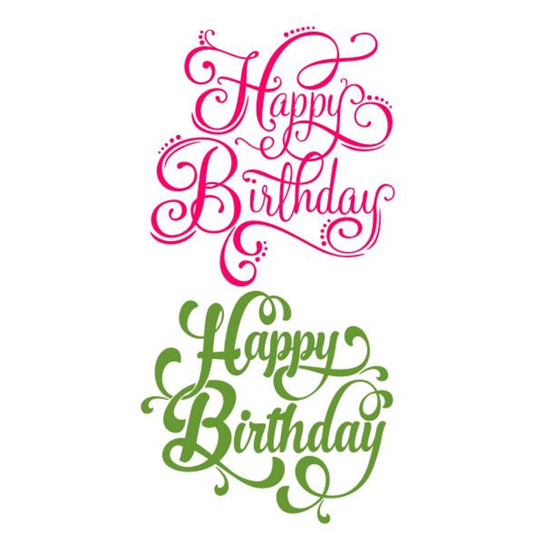 Happy Birthday Cuttable Design SVG PNG DXF & Eps Designs Cameo - Etsy