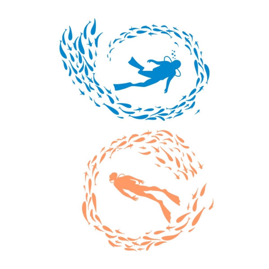 Scuba Diver Fish Cuttable Design SVG PNG DXF & Eps Designs - Etsy