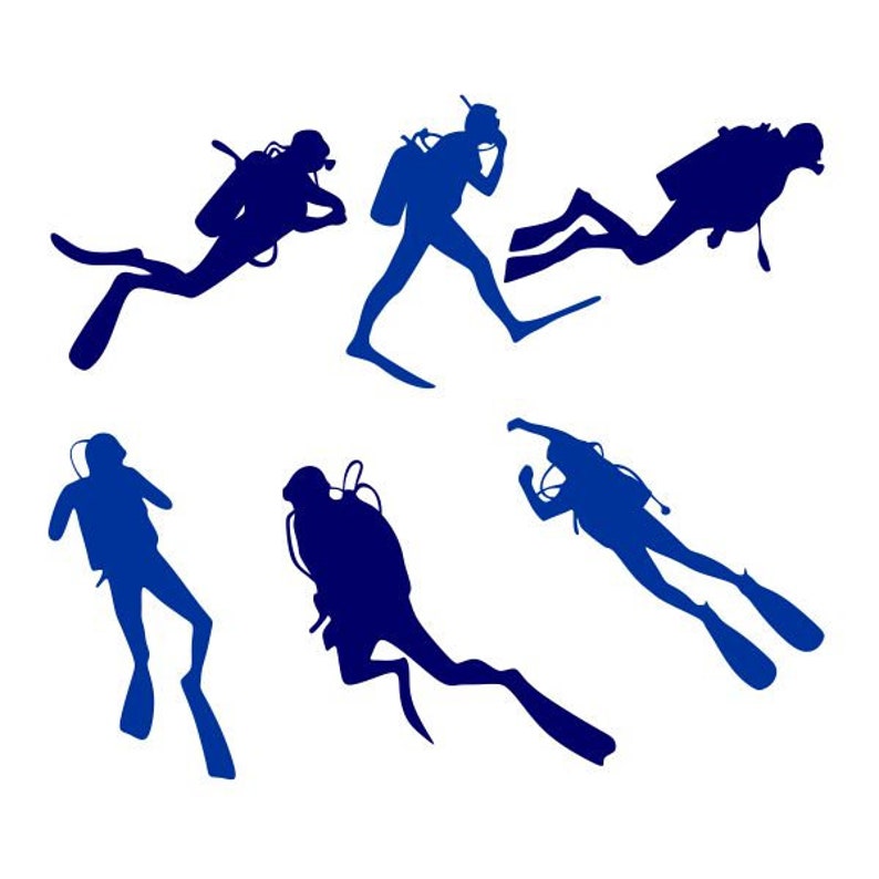 Plongeur plongée couper Design SVG PNG DXF & eps dessins camée - Etsy ...