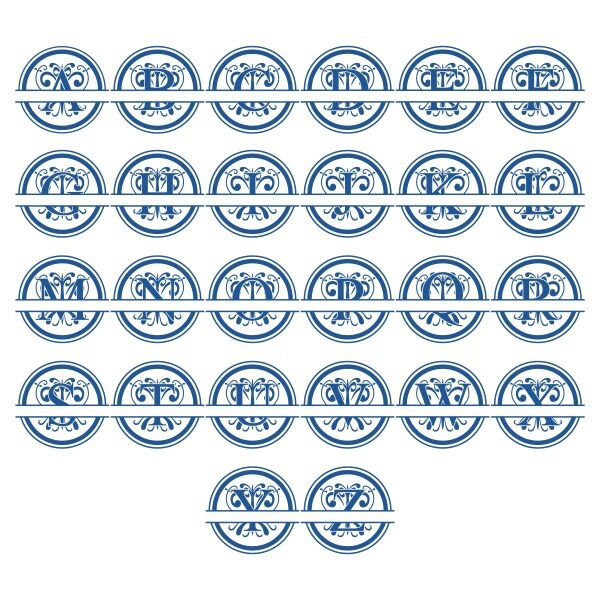 Split Pandora Font Monogram Cuttable Design SVG PNG DXF & Eps | Etsy