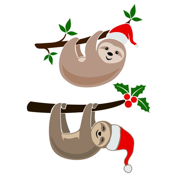 Sloth Animal Christmas Cuttable Design SVG PNG DXF & Eps - Etsy