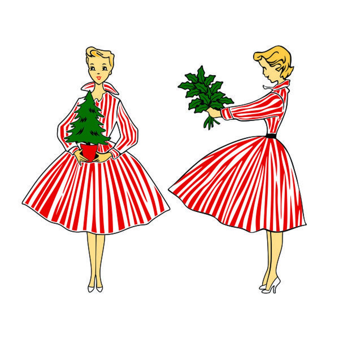 Retro Women Lady Cuttable Design SVG PNG DXF & Eps Designs | Etsy