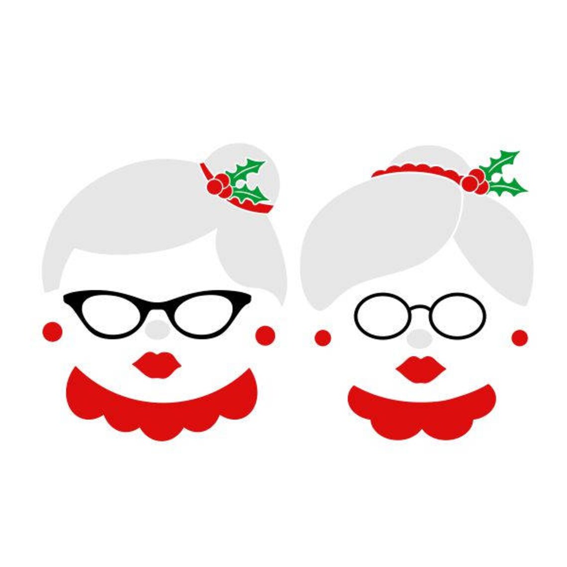 Mrs Claus santa Christmas Cuttable Design SVG PNG DXF & eps | Etsy