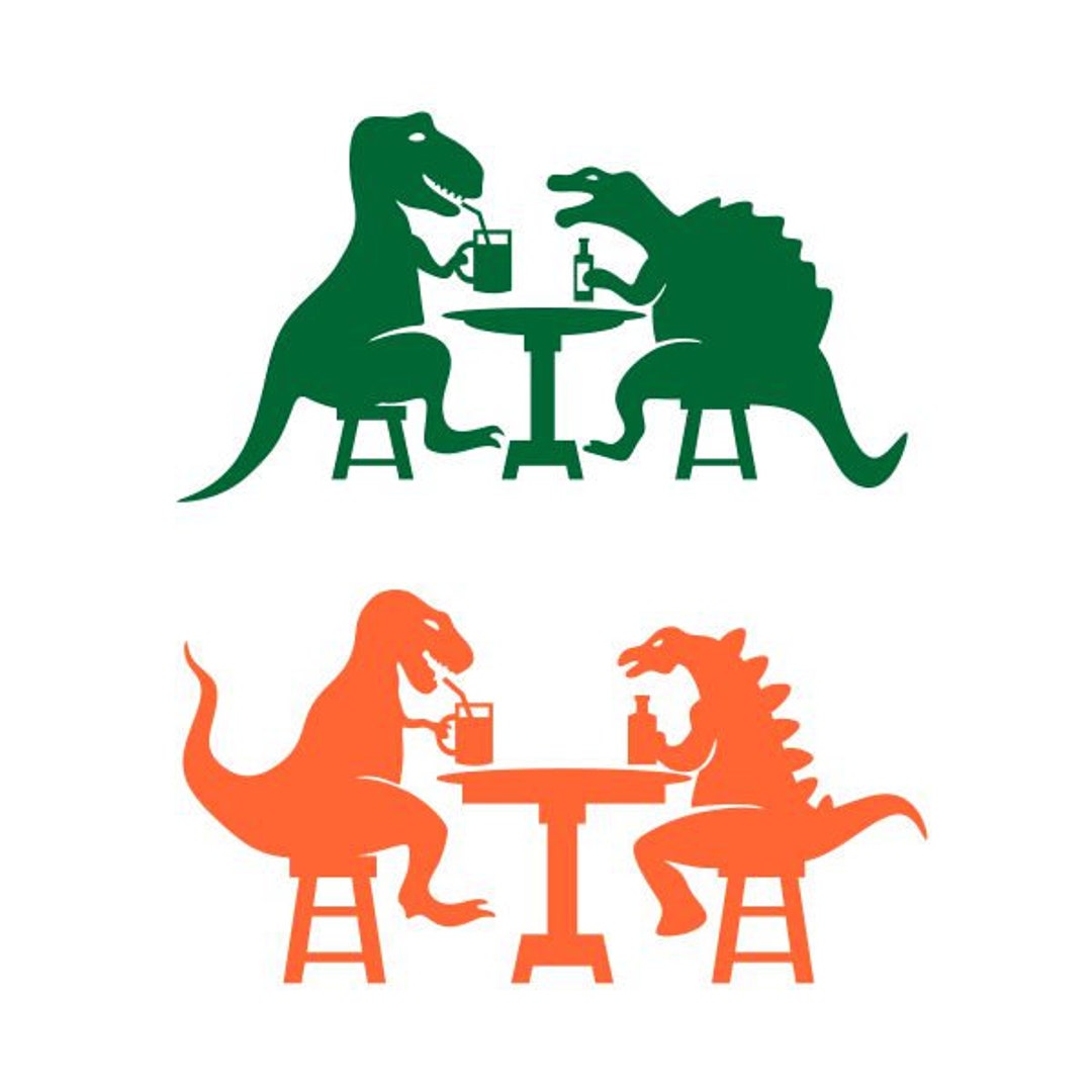Dinosaur Drinking Cafe Cuttable Design Pack SVG PNG DXF & Eps Designs ...