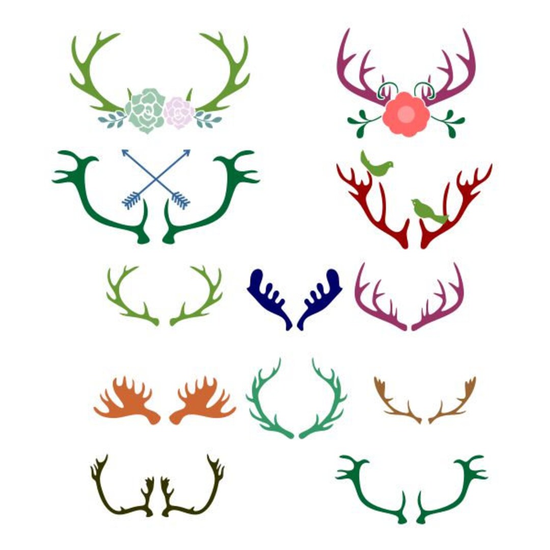 Antlers Pack Cuttable Design SVG PNG DXF & Eps Designs Cameo File ...