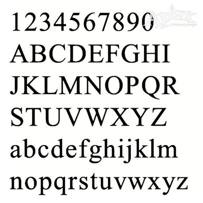 Times True Monogram Machine Embroidery Font Alphabet Letters | Etsy
