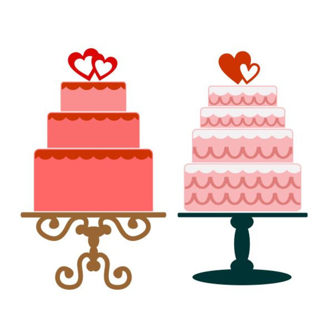 Wedding Cake Cuttable Design SVG PNG DXF & Eps Designs Cameo | Etsy