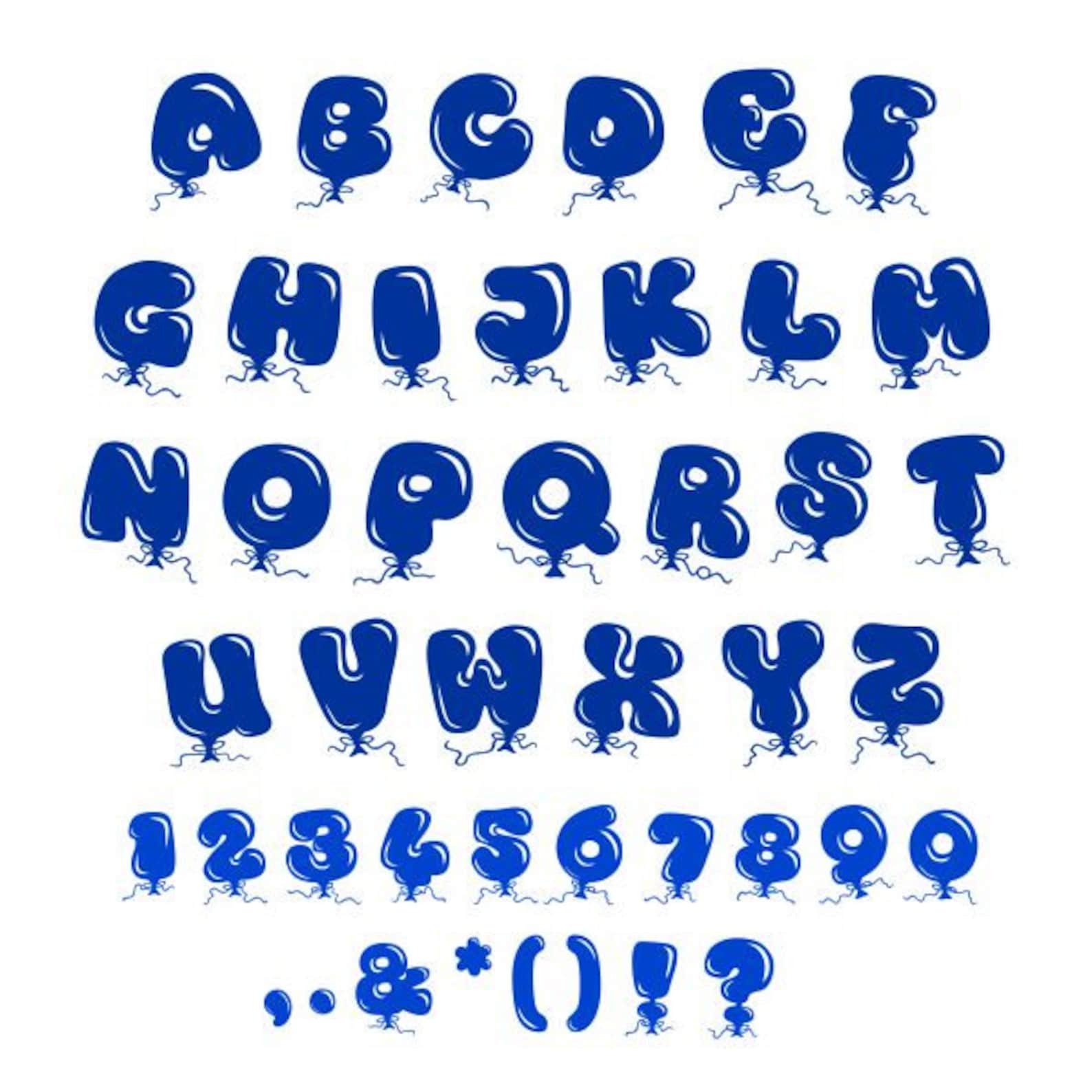 Balloon Font Cuttable Design SVG PNG DXF & Eps Designs Cameo | Etsy