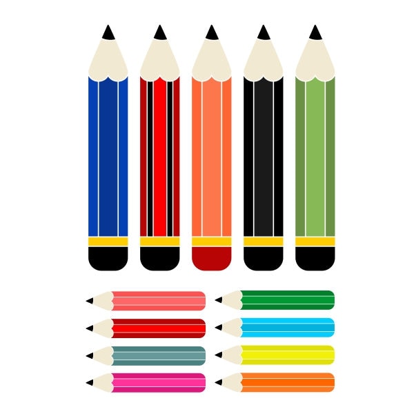 School Pencil Cuttable Design SVG PNG DXF & Eps Designs Cameo | Etsy