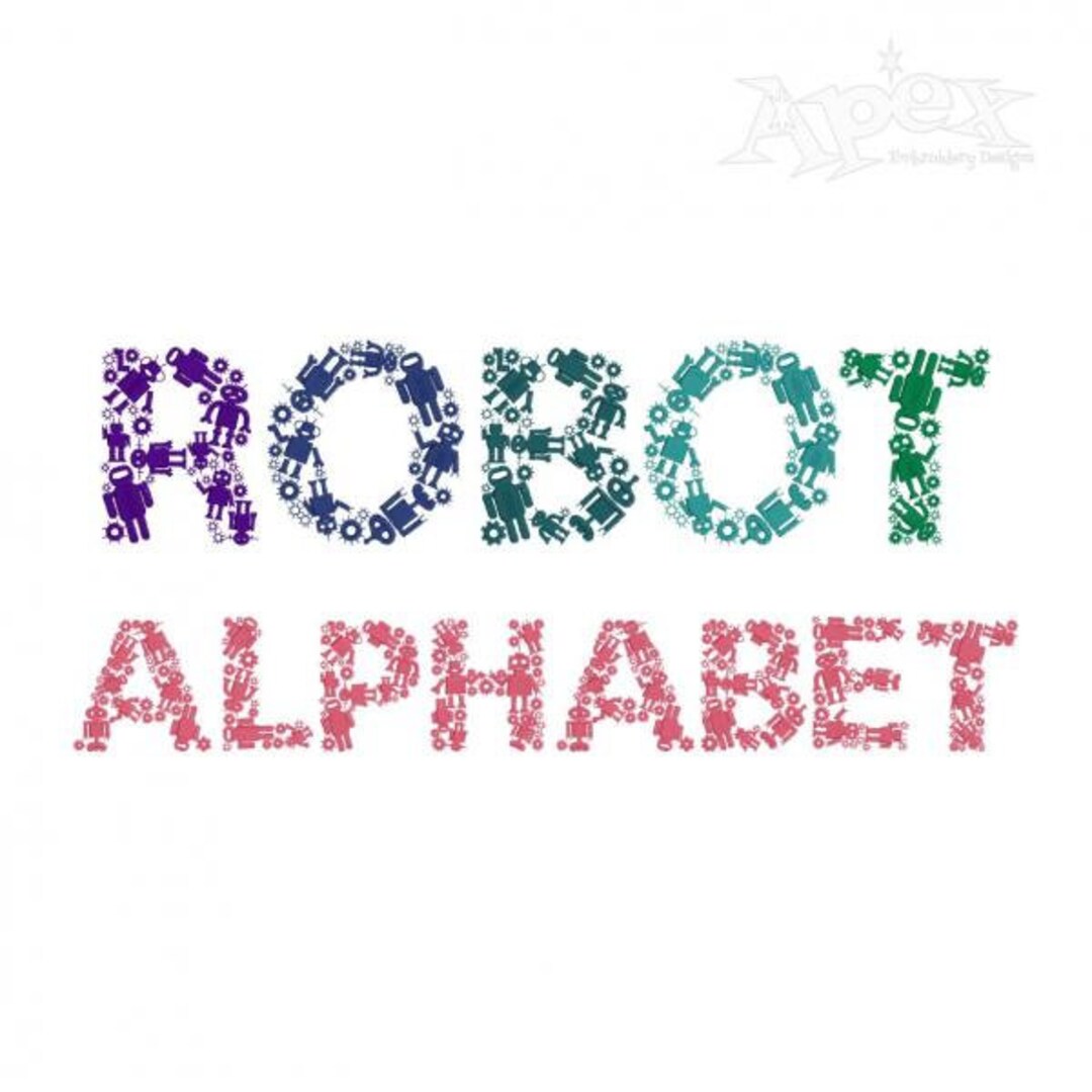 Robot Alphabet Embroidery Font Alphabet Letters INSTANT DOWNLOAD BX Pes ...