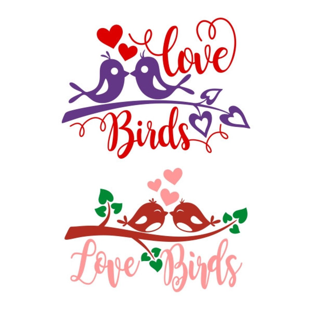Couple Love Birds Pack Cuttable Design SVG PNG DXF & Eps Designs Cameo ...