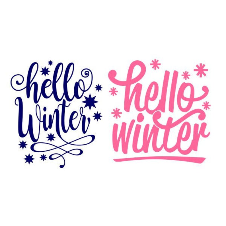 Hello Winter Cuttable Design SVG PNG DXF & Eps Designs Cameo - Etsy
