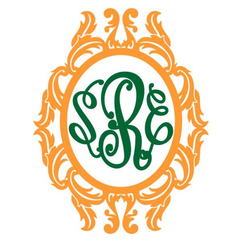 Oval Circle Mirror Decal Round Frame Monogram Cuttable Design - Etsy