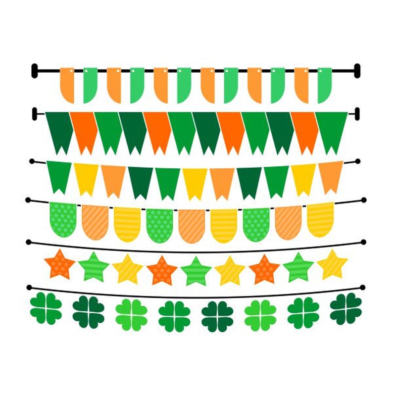 St Patricks Day Banner Shamrock Flowers Cuttable Design Pack - Etsy