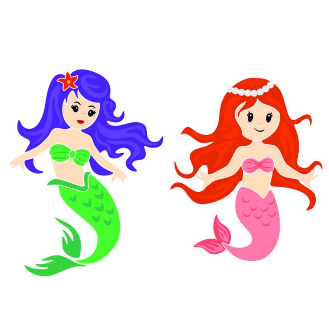 Mermaid Cute Cuttable Design SVG PNG DXF & Eps Designs Cameo File ...