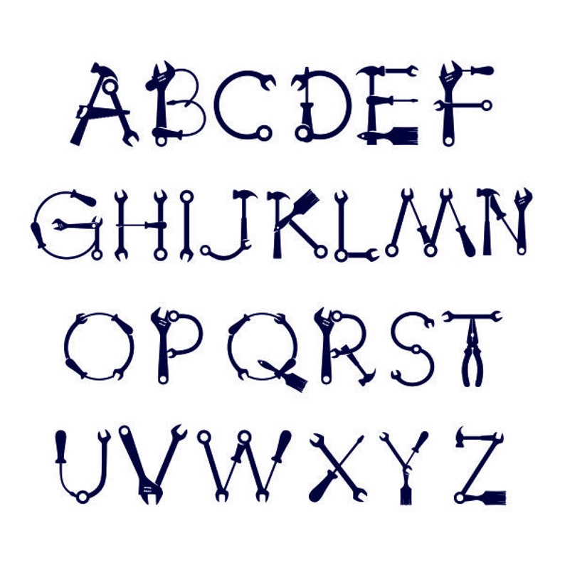 Tools Font Cuttable Design SVG PNG DXF & Eps Designs Cameo - Etsy